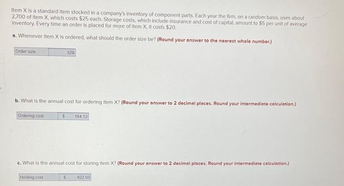 Solved Item X is a standard item stocked in a company's | Chegg.com