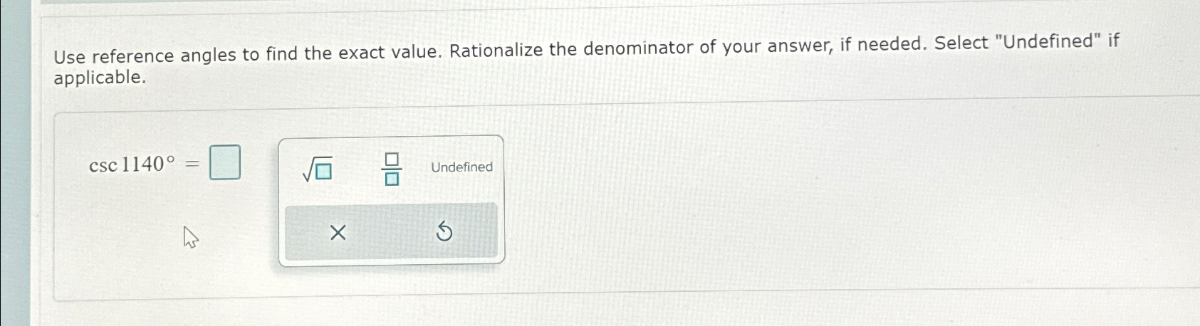 Solved Use reference angles to find the exact value. | Chegg.com