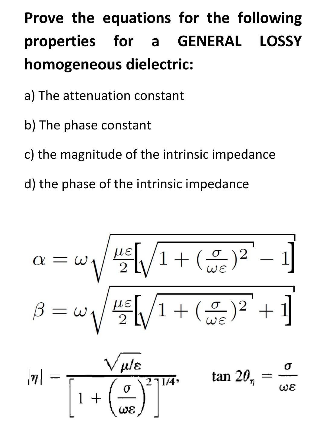 Solved Prove the equations for the following properties for | Chegg.com
