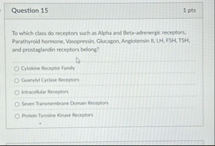 Solved Question 151 ﻿ptsTo which class do receptors such as | Chegg.com