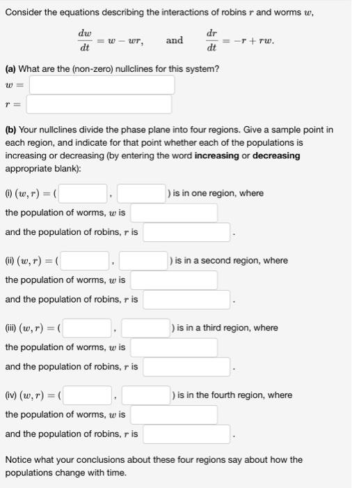 Solved Consider the equations describing the interactions of | Chegg.com