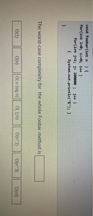 Solved void Foobar(int n) { for(int i=0; i