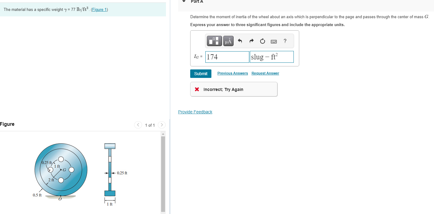 The material has a specific weight | Chegg.com