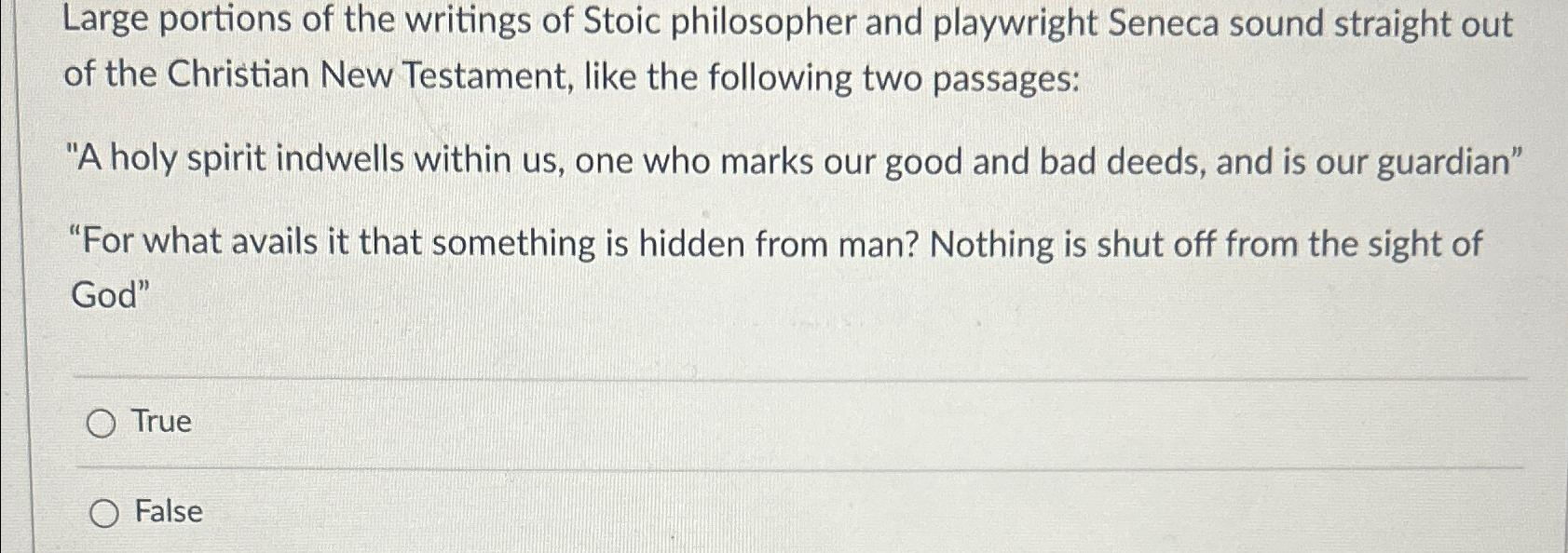 Solved Large portions of the writings of Stoic philosopher | Chegg.com