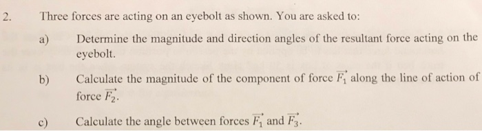 Solved 2 Three Forces Are Acting On An Eyebolt As Shown