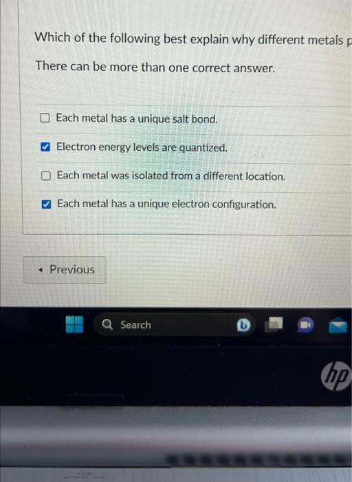 Solved Which of the following best explain why different | Chegg.com