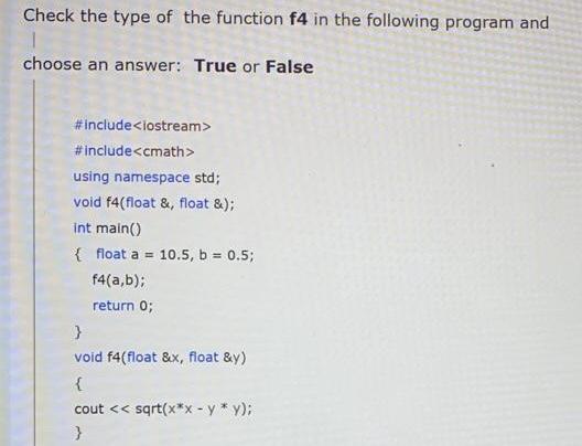 Solved Check the type of the function f4 in the following | Chegg.com