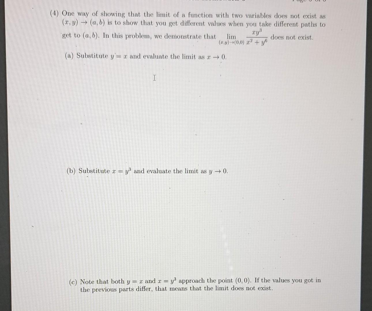 Solved (4) One way of showing that the limit of a function | Chegg.com
