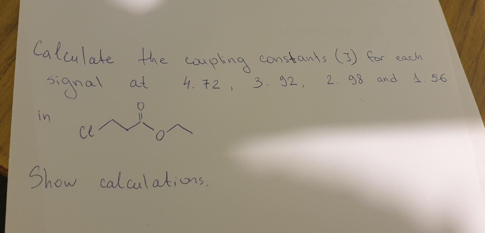Solved Calculate the coupling constants (3) 3. 92, for each | Chegg.com