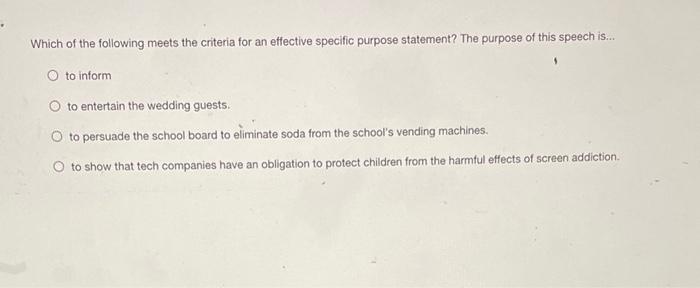 Which of the following meets the criteria for an | Chegg.com