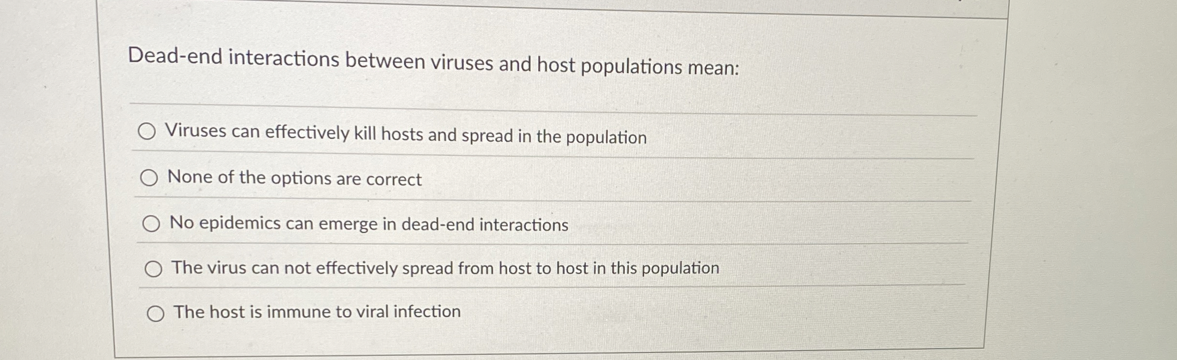 Solved Dead-end interactions between viruses and host | Chegg.com