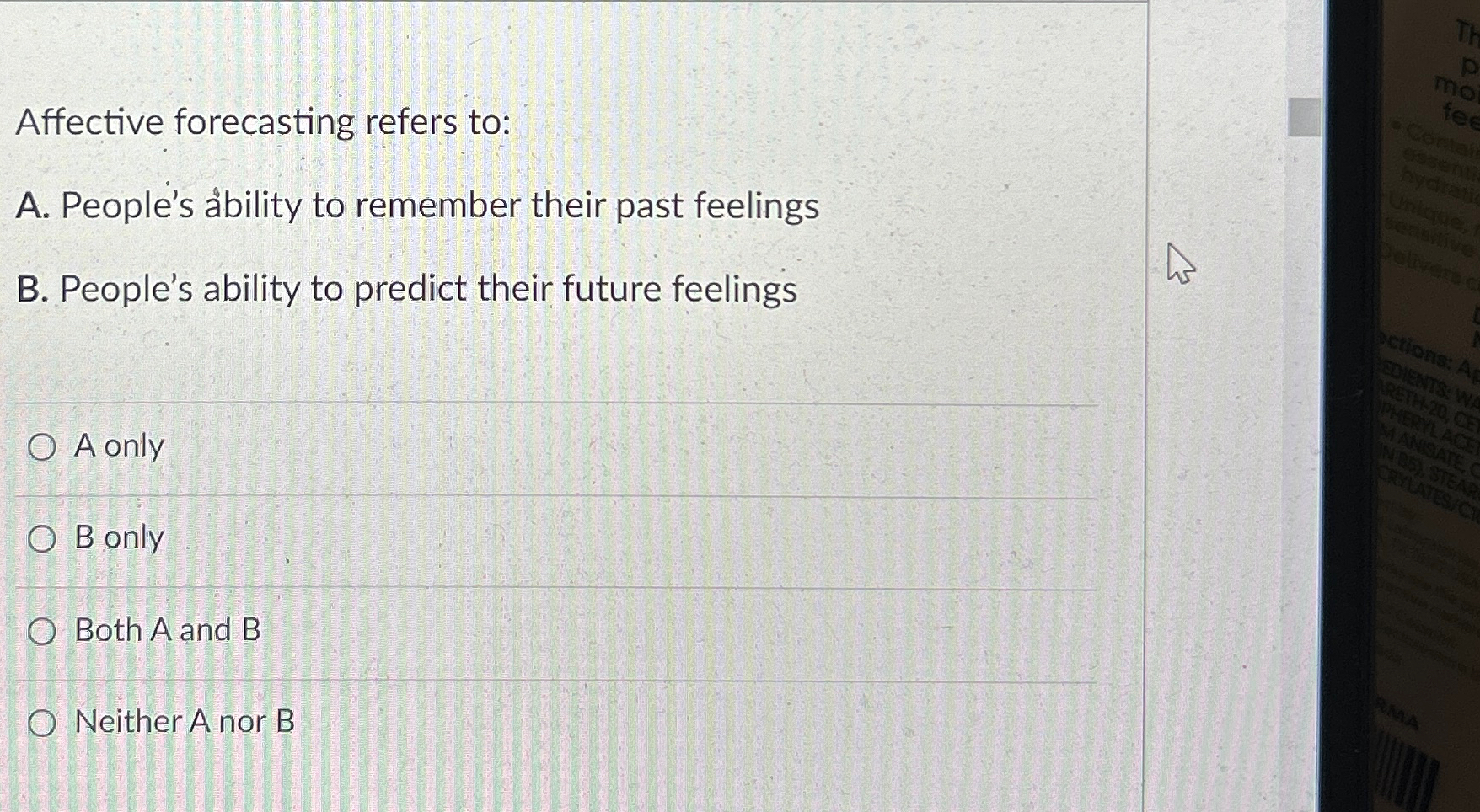 Solved Affective Forecasting Refers To A ﻿peoples åbility