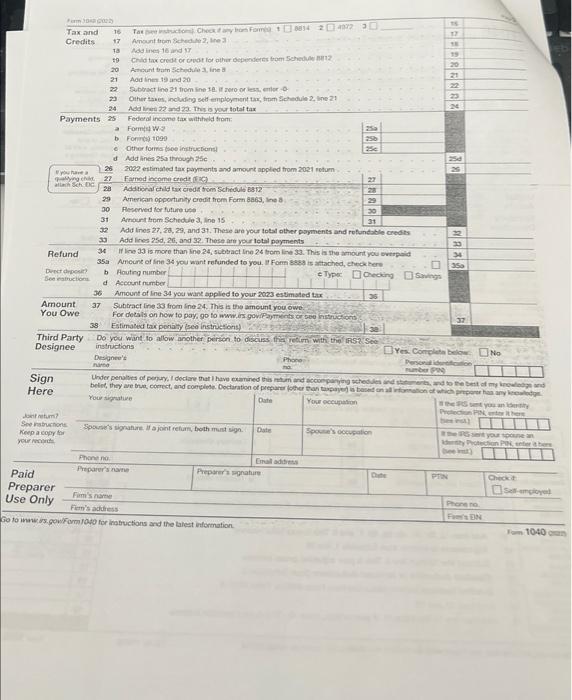Tax return simulation | Chegg.com