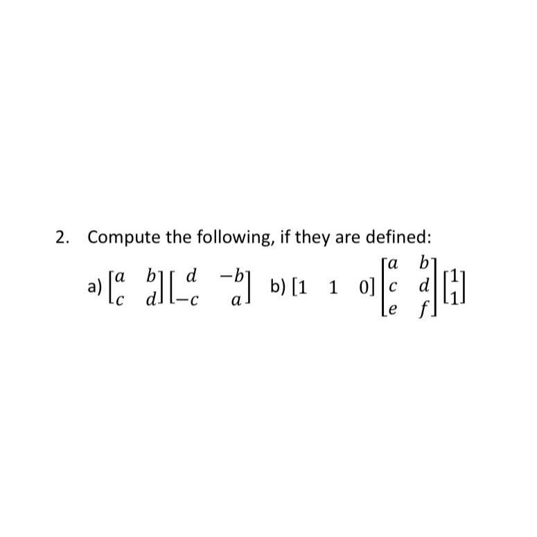 Solved Compute the following, if they are | Chegg.com