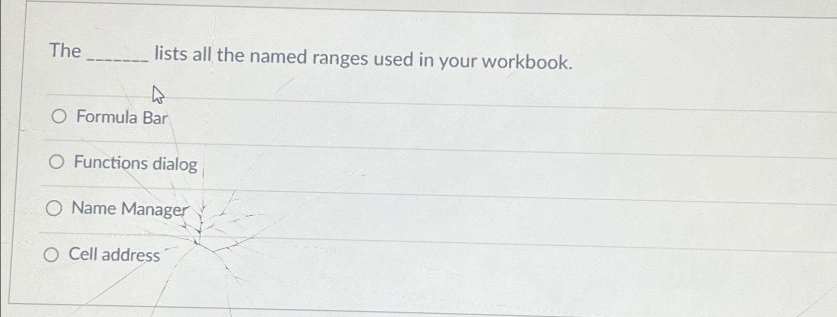 Solved The lists all the named ranges used in your | Chegg.com