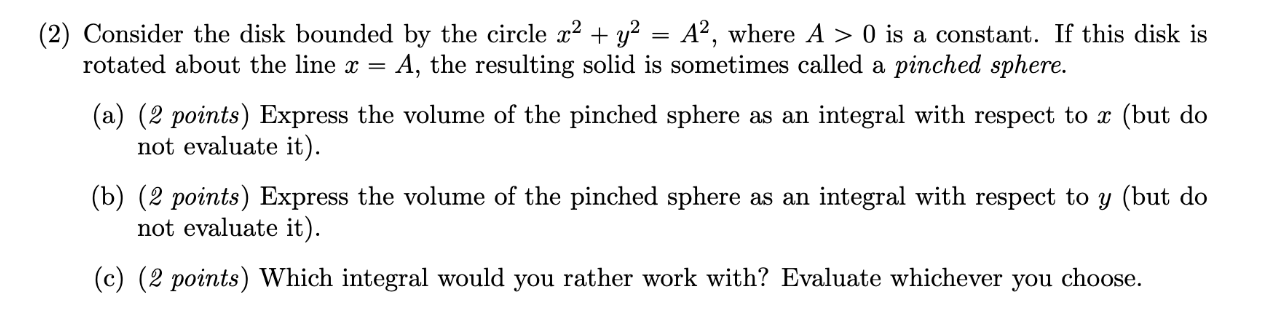 Solved (2) ﻿Consider the disk bounded by the circle \( | Chegg.com