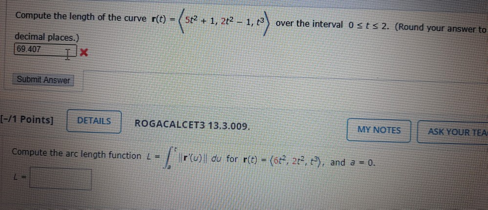 Solved Find an arc length parametrization of r(t) = (et | Chegg.com