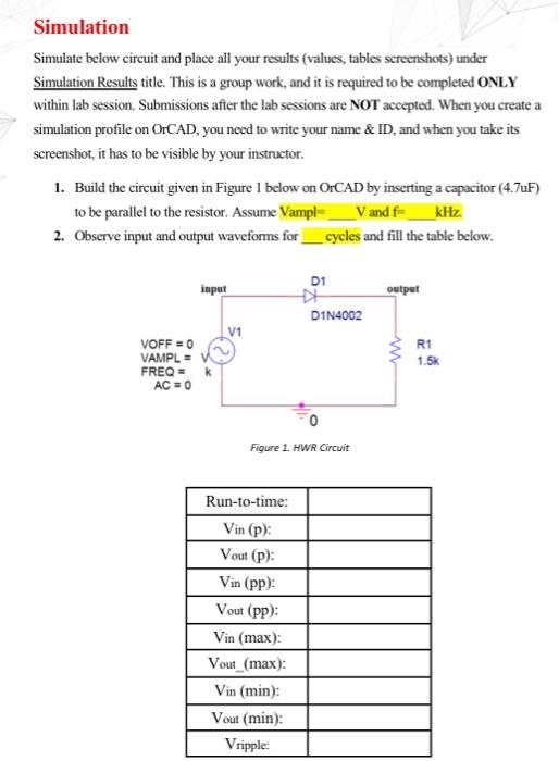 Solved Simulation Simulate below circuit and place all your | Chegg.com