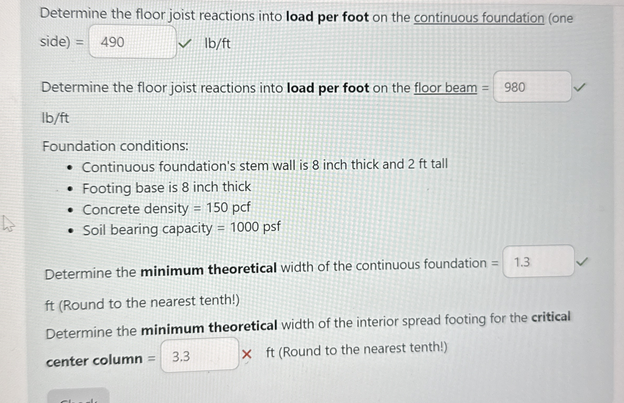 Solved Determine the floor joist reactions into load per | Chegg.com