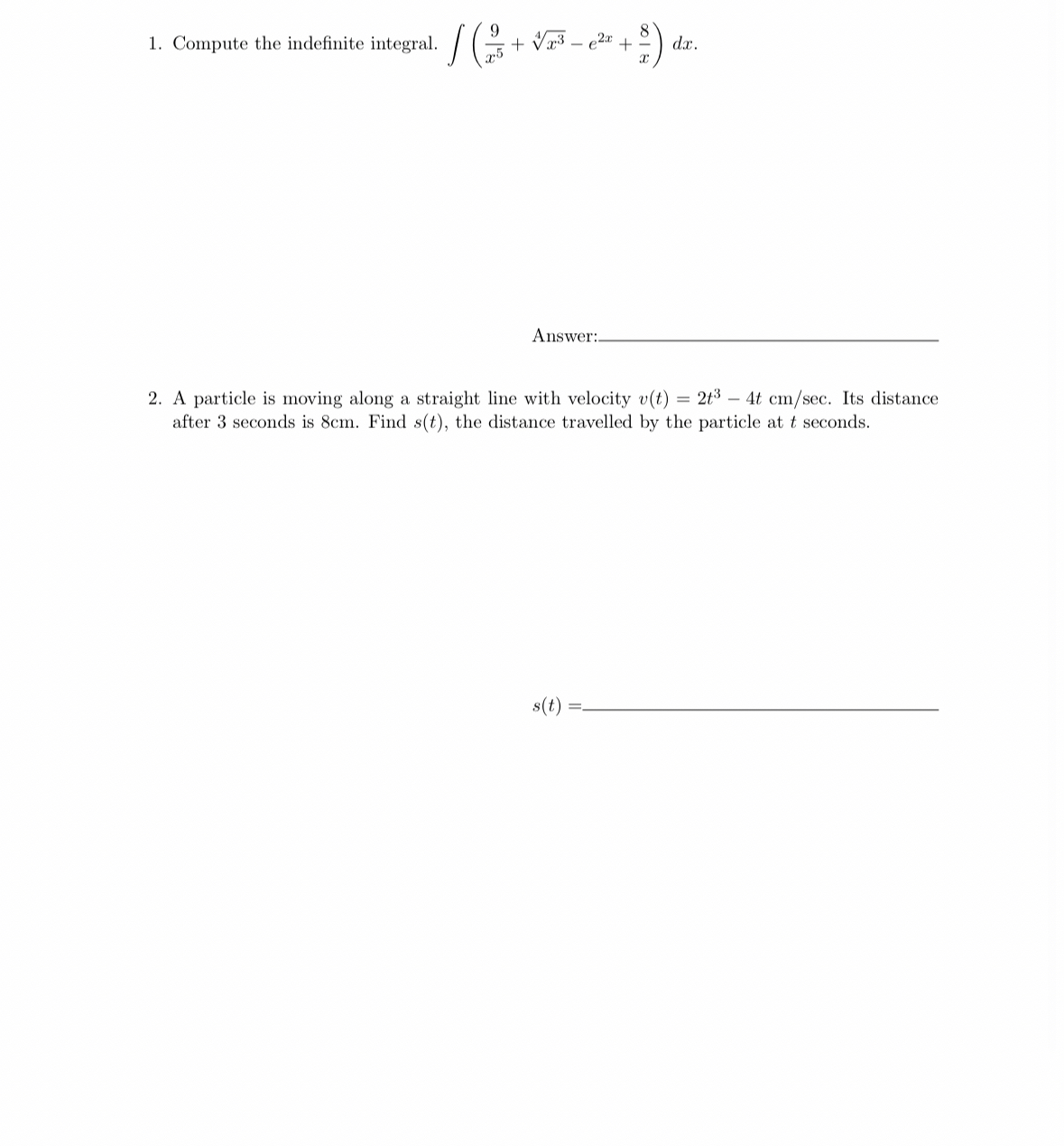 Solved Compute the indefinite integral. | Chegg.com