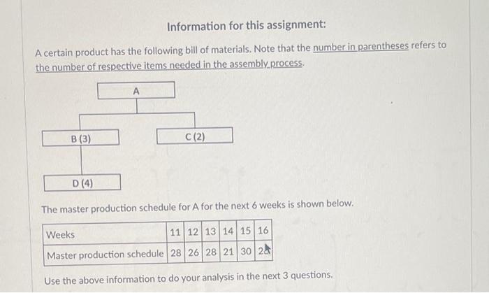 Solved Information for this assignment: A certain product | Chegg.com