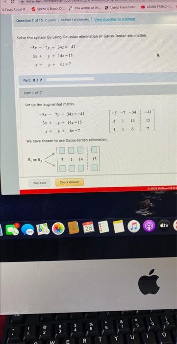 Solved Solve the system by using Gaussian elimination or | Chegg.com