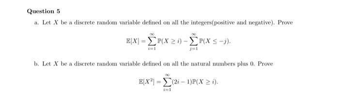 Solved Question 5 a. Let X be a discrete random variable | Chegg.com