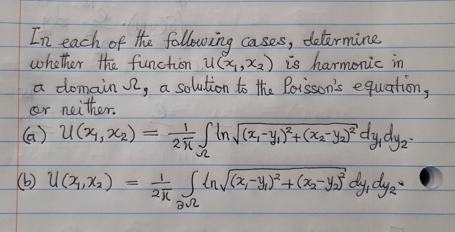 Solved In each of the following cases, determine whether the | Chegg.com