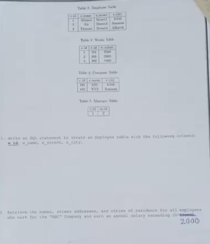Solved Consider The Following Relational Database With 9775