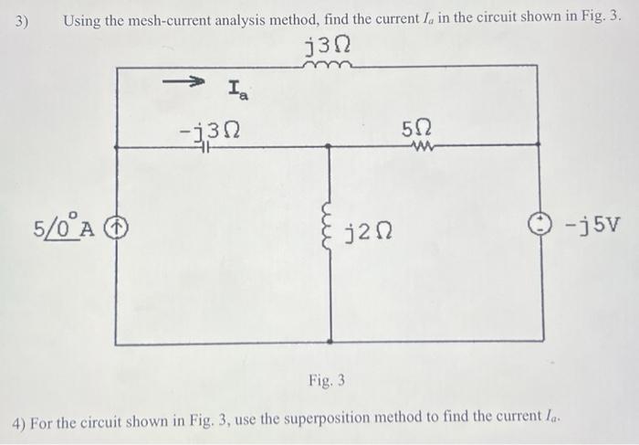 Solved 3 Using The Mesh Current Analysis Method Find The