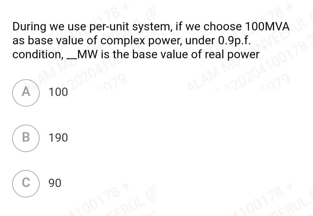 Solved During we use per-unit system, if we choose 100MVA as | Chegg.com