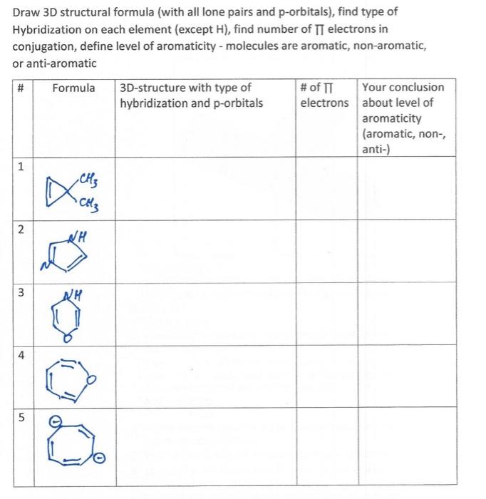 Solved # Draw 3D structural formula (with all lone pairs and | Chegg.com