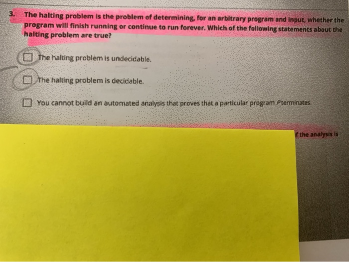 Solved The halting problem is the problem of determining, | Chegg.com