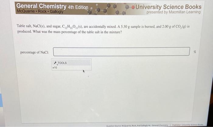 Solved Table salt, NaCl(s), and sugar, C12H22O11( s), are | Chegg.com