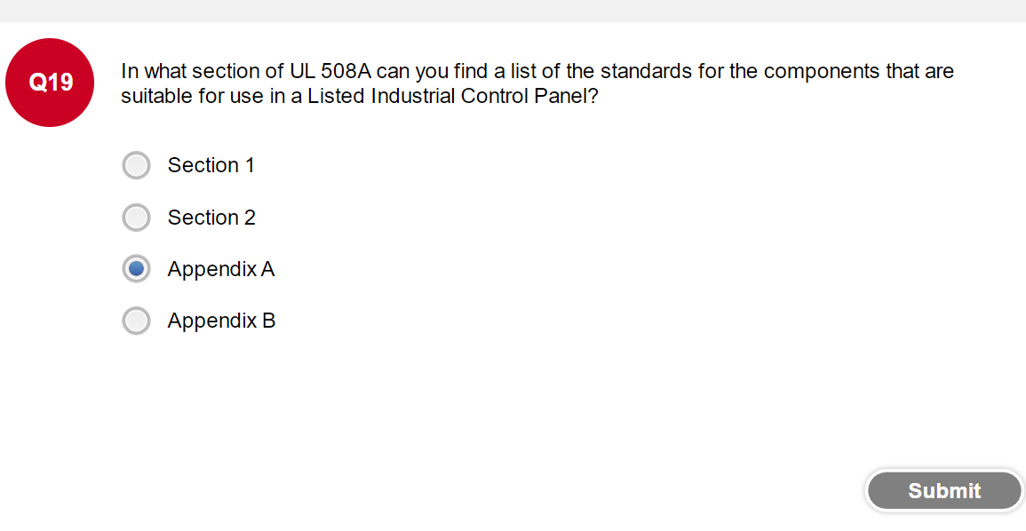Solved In what section of UL 508A can you find a list of the | Chegg.com