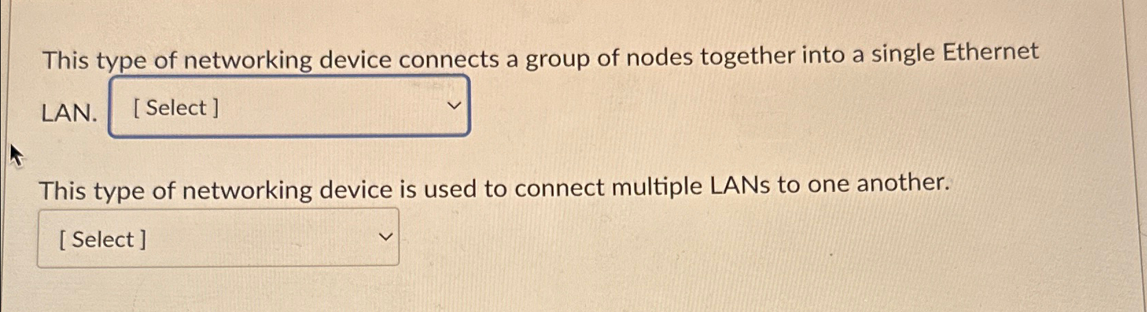 Solved This type of networking device connects a group of | Chegg.com