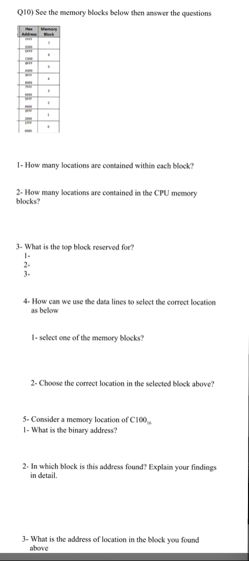 Solved Q10) ﻿See the memory blocks below then answer the | Chegg.com
