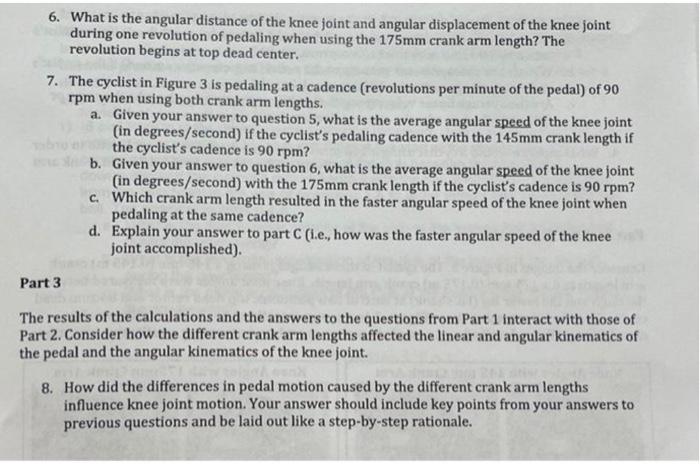 Solved 6. What is the angular distance of the knee joint and | Chegg.com