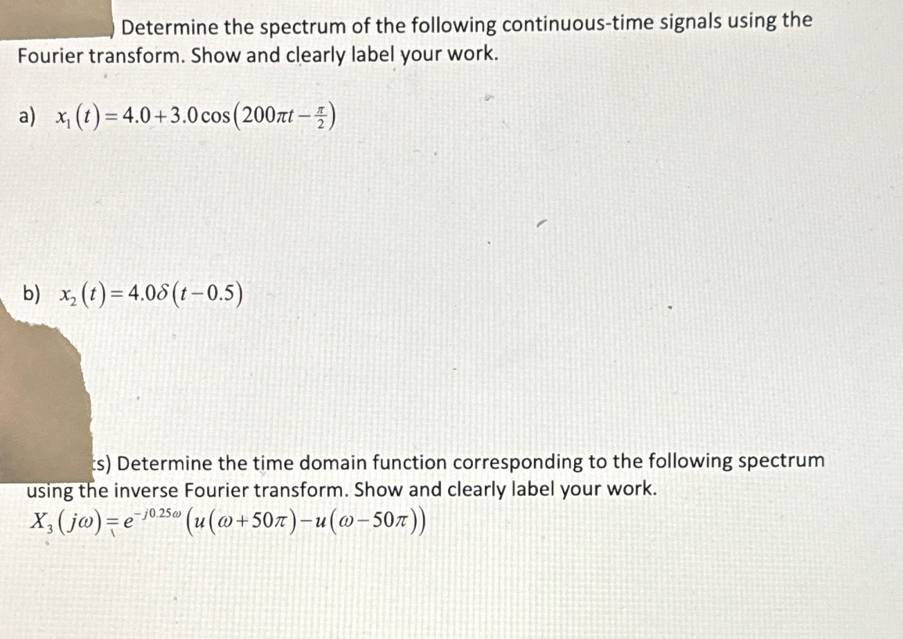 Solved Determine the spectrum of the following | Chegg.com