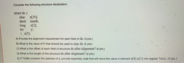 Solved Consider the following structure declaration: struct | Chegg.com