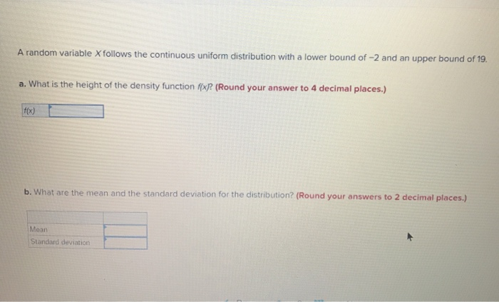 Solved A random variable Xfollows the continuous uniform | Chegg.com