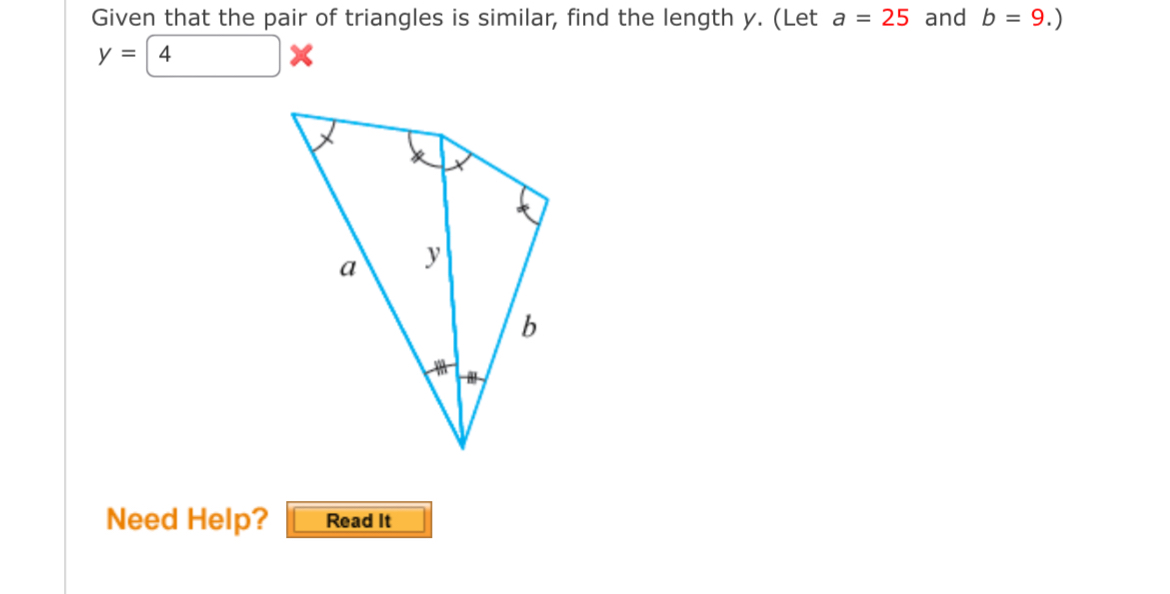 Solved Given that the pair of triangles is similar, find the | Chegg.com