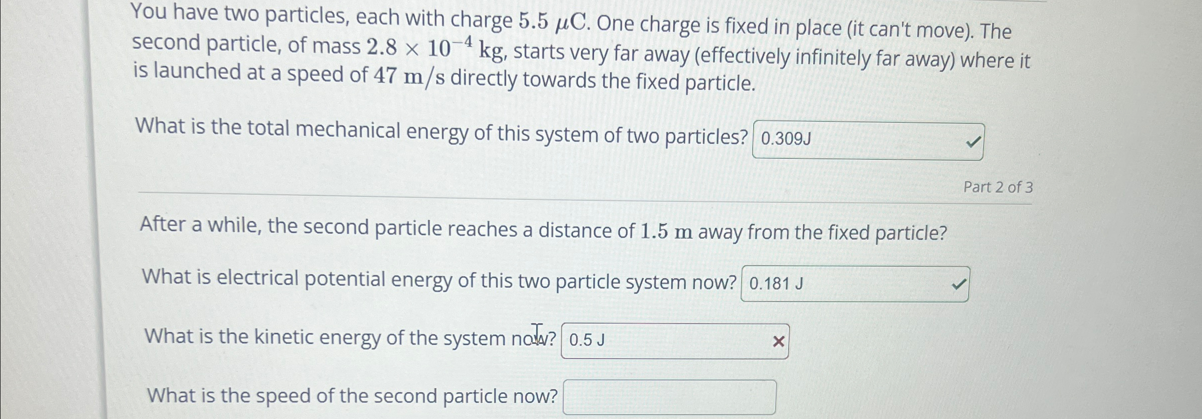 Solved You have two particles, each with charge 5.5μC. ﻿One | Chegg.com