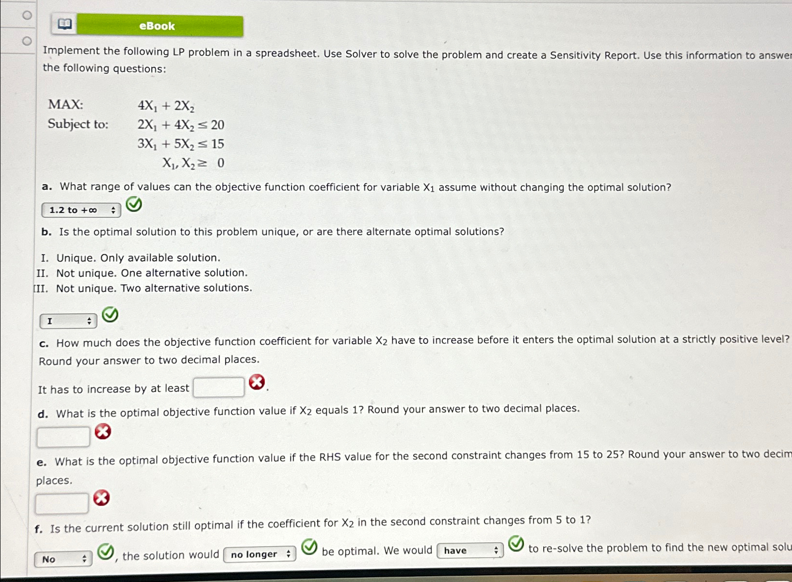 Implement the following LP problem in a spreadsheet. | Chegg.com