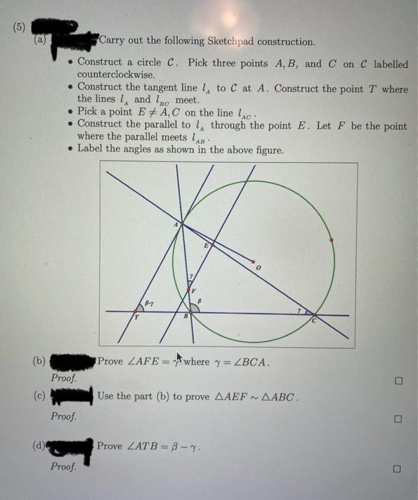 Solved (5) (a) Carry out the following Sketchpad | Chegg.com
