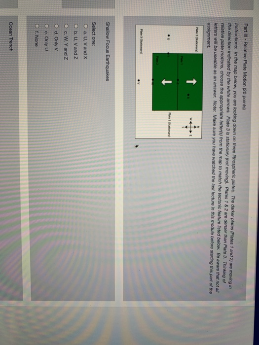 Solved Part III - Relative Plate Motion (20 points) | Chegg.com