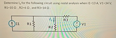 Solved Determine Ix ﻿for the following circuit using nodal | Chegg.com