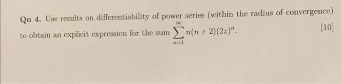 Solved Qn 4. Use results on differentiability of power | Chegg.com