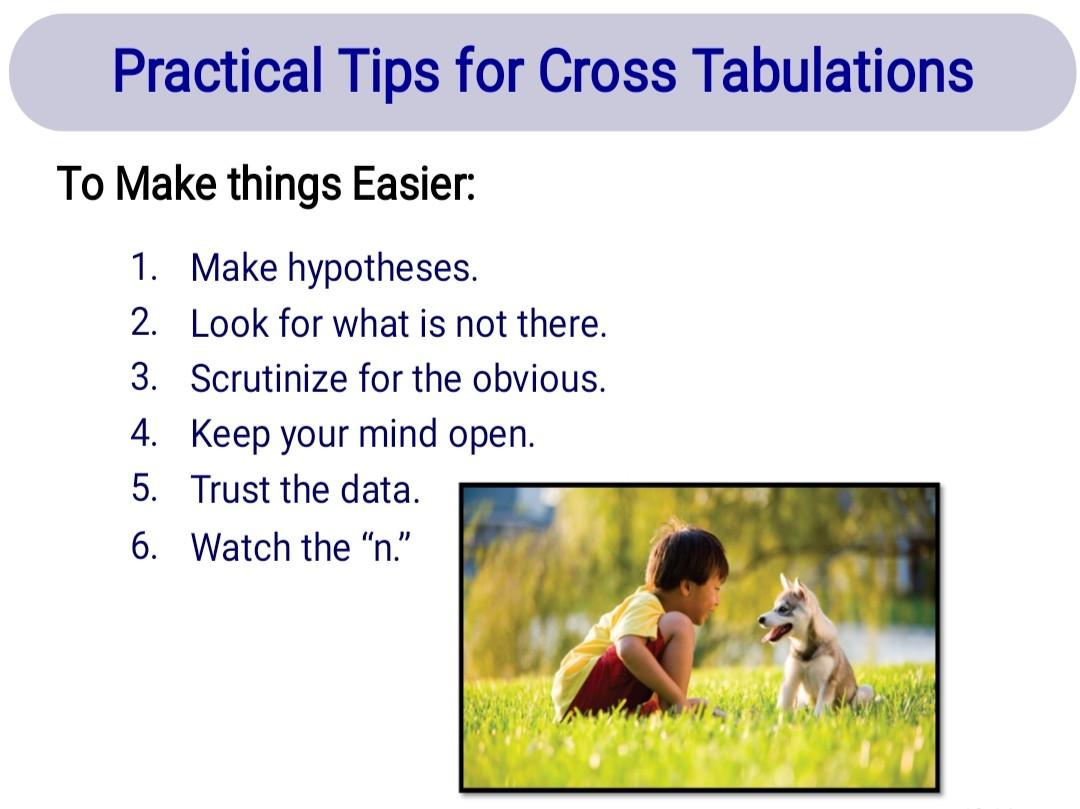 Solved Practical Tips For Cross Tabulations To Make Things