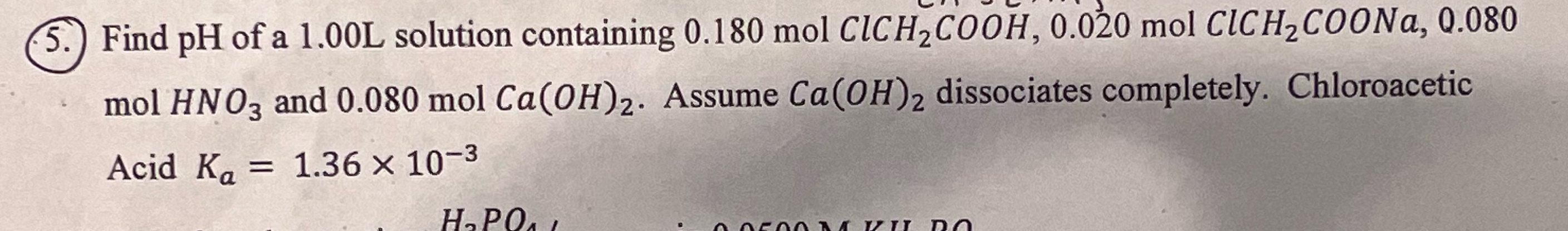 Solved Find pH ﻿of a 1.00L ﻿solution containing | Chegg.com